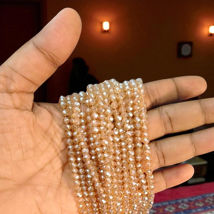 Buy 4mm Gold Crystal Beads at lowest price in India – Eva Fashion and Craft