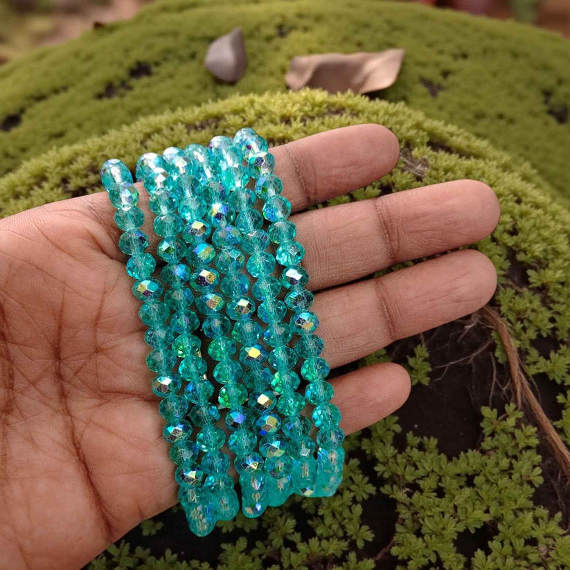 6mm Blue Rainbow Crystal Beads for Jewellery Making | Eva Fashion and Craft
