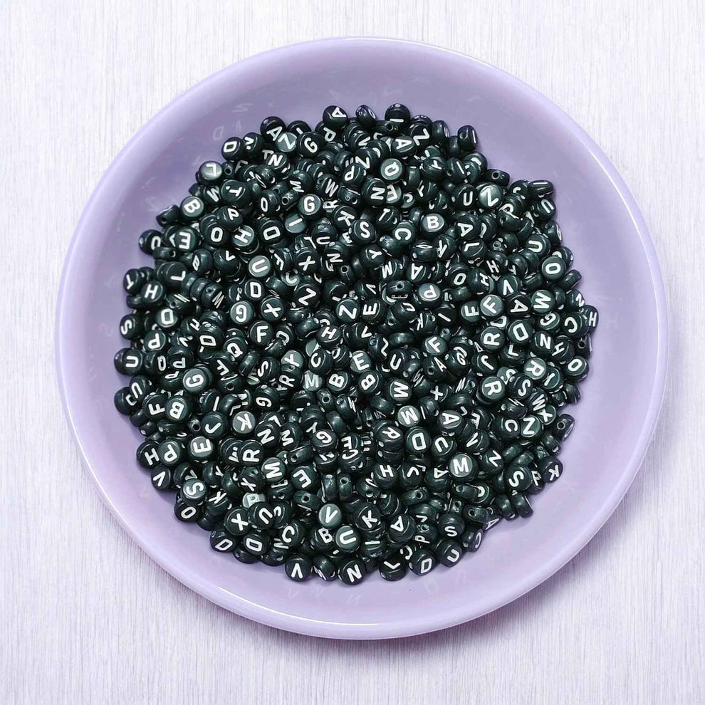 Black Letter Alphabet Beads - 20 grams – Eva Fashion and Craft