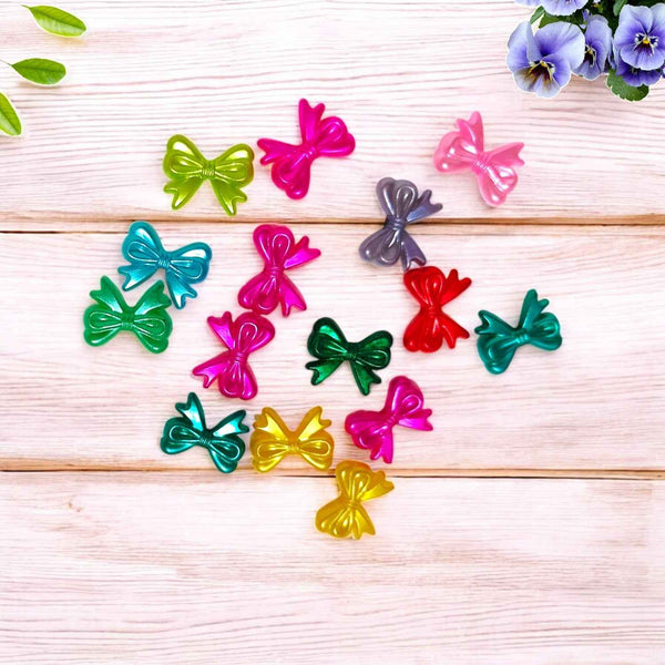 Multicolor Acrylic Plastic Bow (Mixed 10pcs) – Eva Fashion and Craft